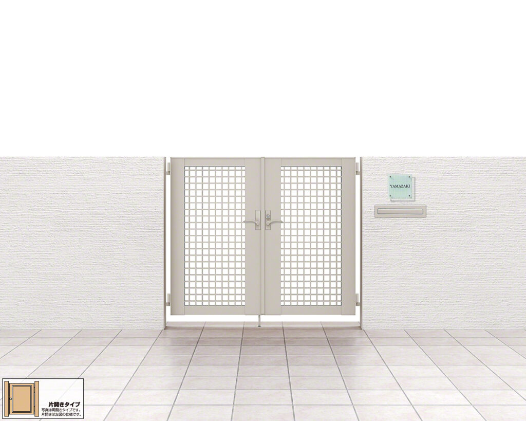 LIXIL ライシス門扉 7型 井桁格子 片開き - 外構エクステリア専門店GEEX(ジークス)